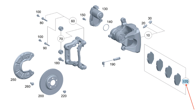 MERCEDES-BENZ E W213 Rear Brake Pads A0004206100 GENUINE for sale ...