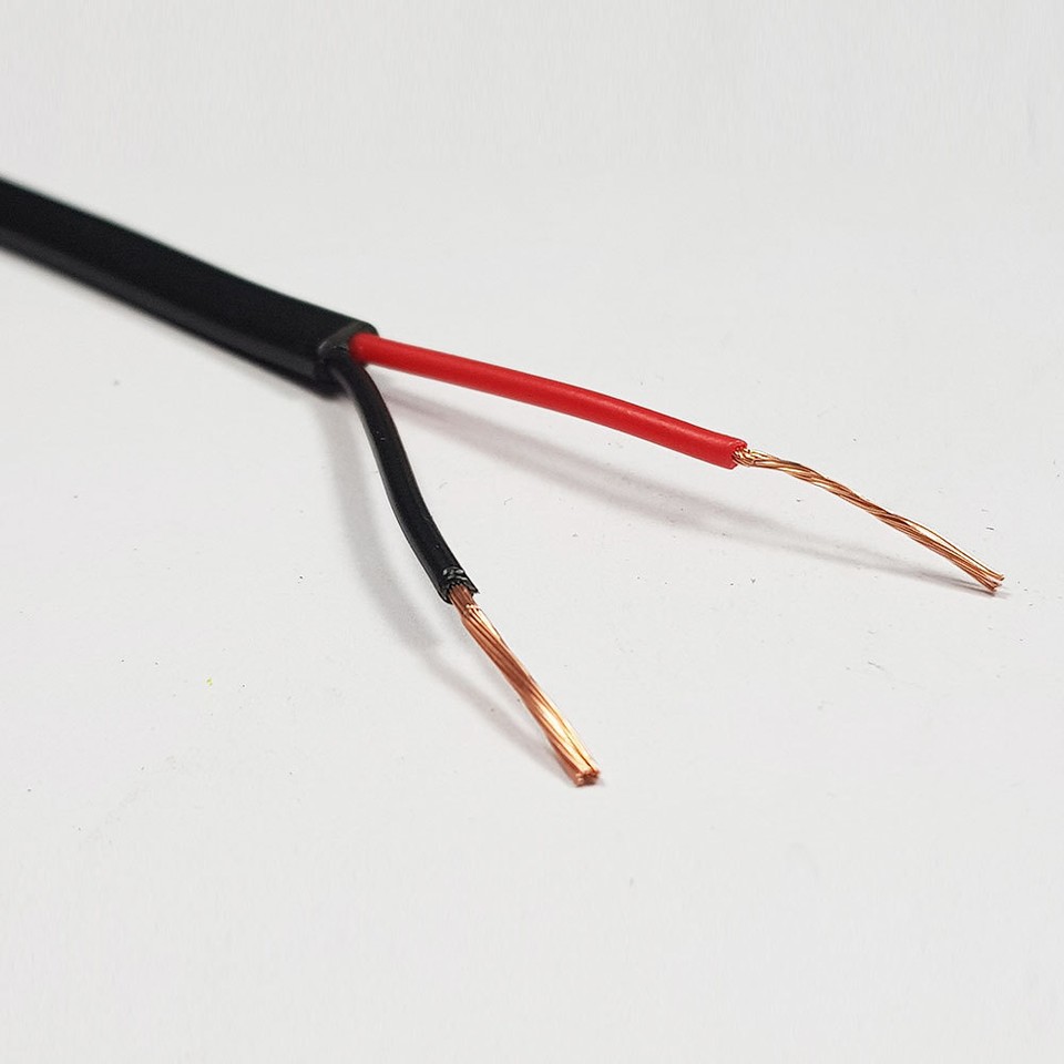 AUTOMOTIVE ROUND TWIN 2 CORE CABLE 12V/24V THINWALL RED/BLACK AUTO WIRE ...