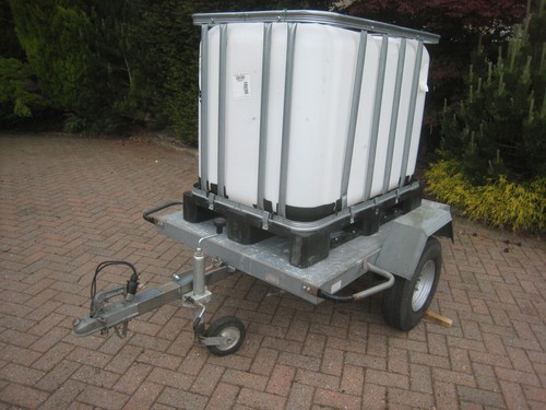 Erde 142 water bowser trailer ,600 litre IBC tank, Jockey wheel Road ...