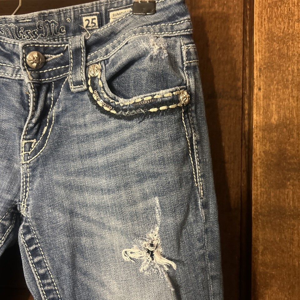 Miss Me Bootcut Jeans Women's Sz 25 W/ Destruction | eBay