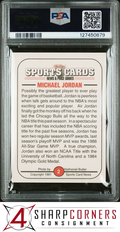 1991 ALLAN KAYE'S SPORTS CARDS NEWS MAGAZINE HAND CUT #2 MICHAEL JORDAN ...