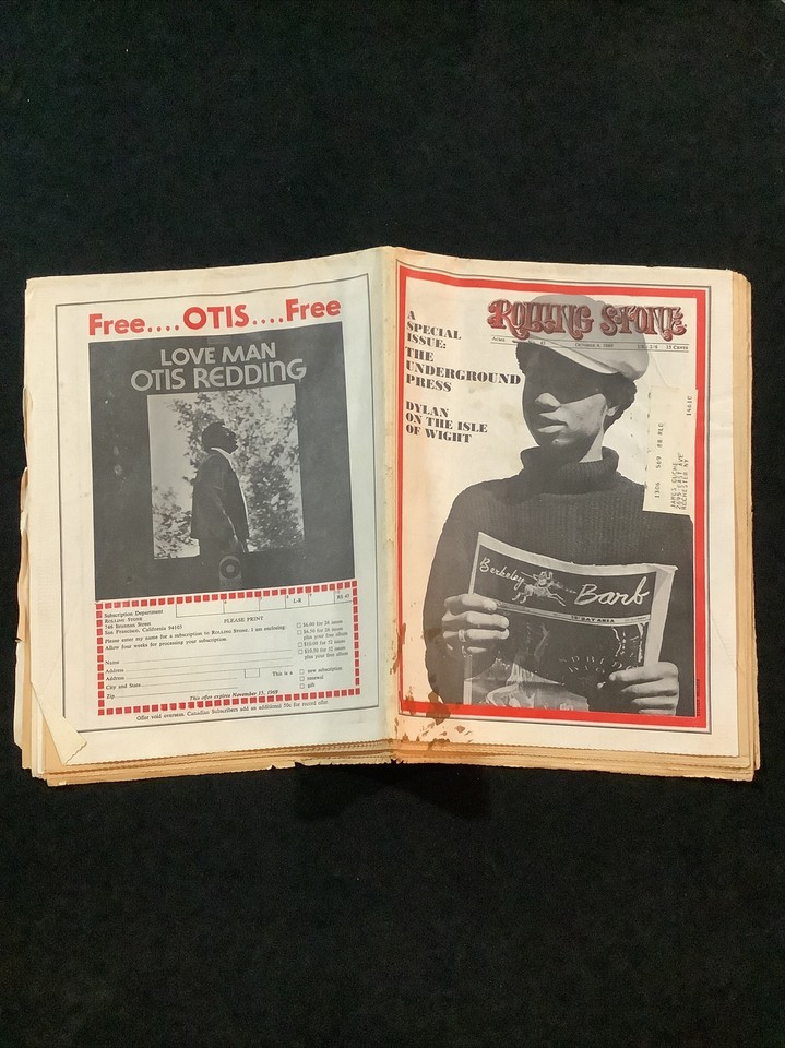 Rolling Stone Magazine No 43 October 4, 1969 The Underground Press Bob ...