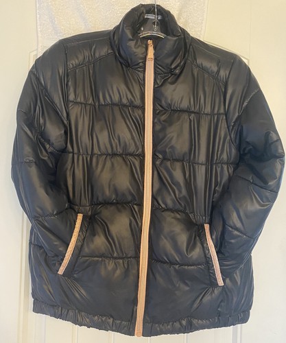 Michael Kors Girls Size 14 Black Puffer Jacket W/Blush Lining, Rose ...
