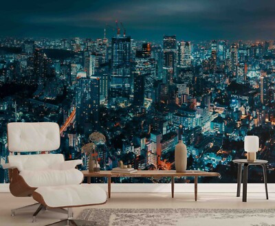 3D City Building Night View Wall Murals Wallpaper Murals Wall Sticker ...