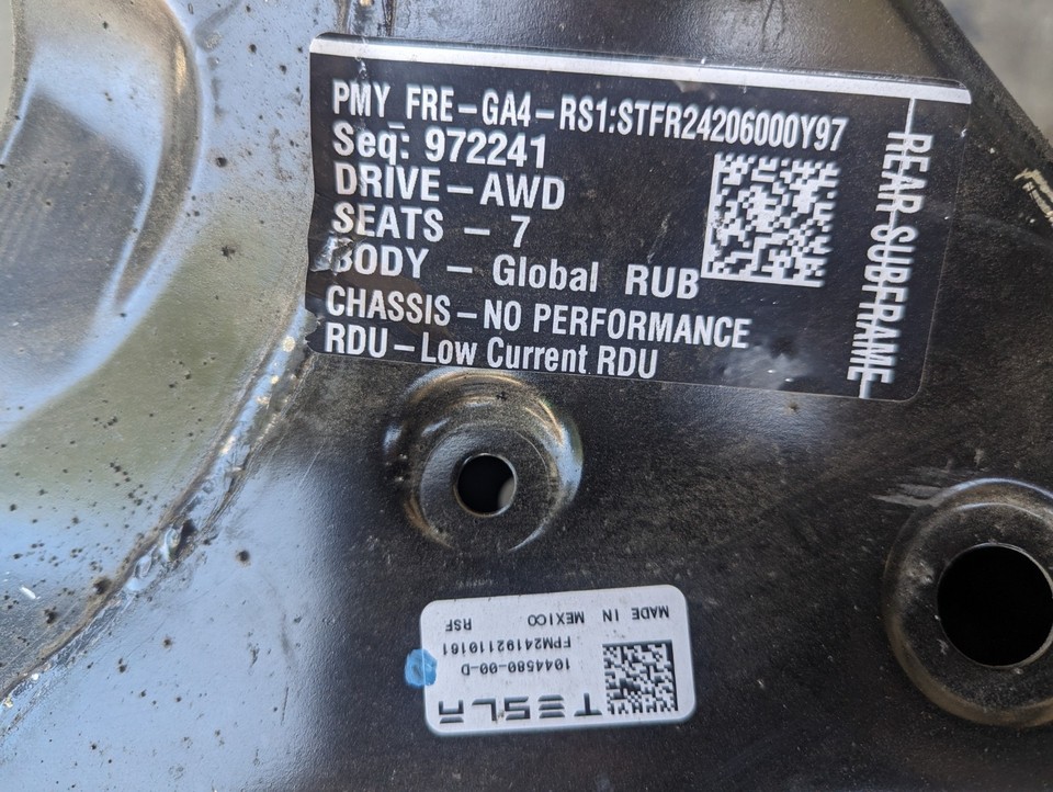 2025 Tesla Model Y Rear Subframe 1044580-00-D | eBay