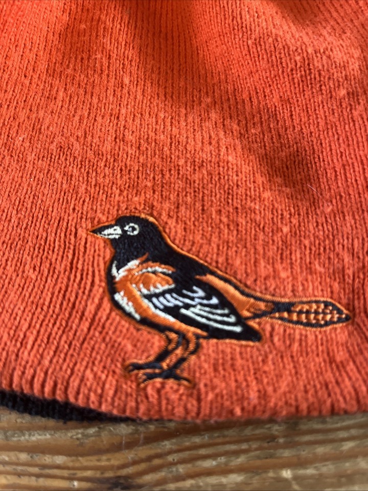 Baltimore Orioles Beanie Hat Reversible Winter Knit Hat 1990s Bird Logo ...