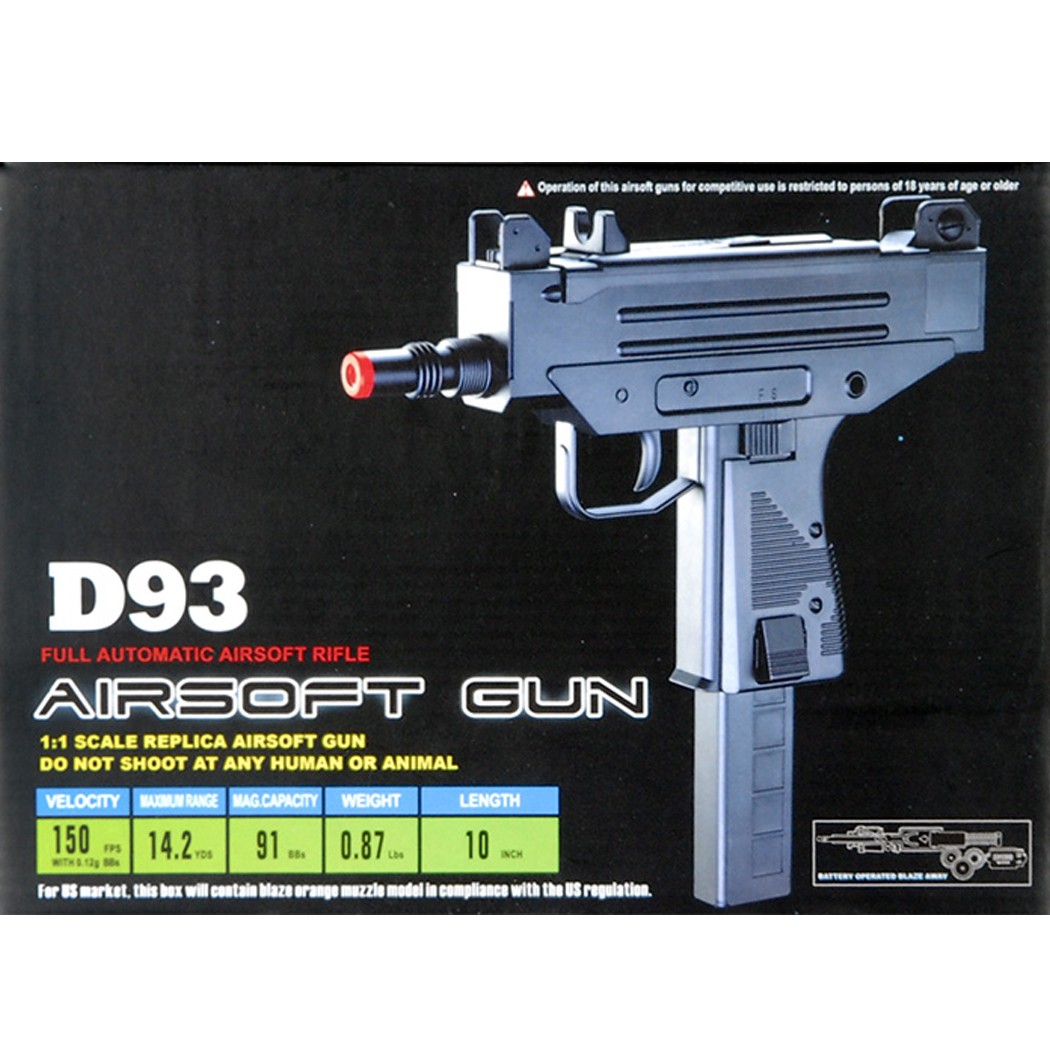 WELL D93 UZI LPEG Fully Automatic Airsoft Gun Pistol Black | eBay