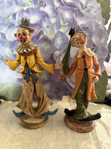 Set Lot of 2 Vtg Italian Depose Fontanini Clown Figurines Italy Circus ...
