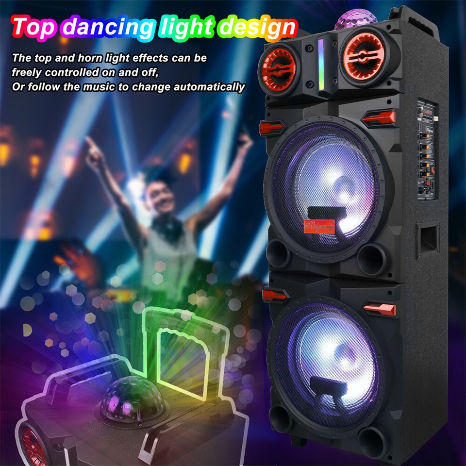 9000W Portable Bluetooth Speaker Heavy Bass Sound System Party Dual10 ...