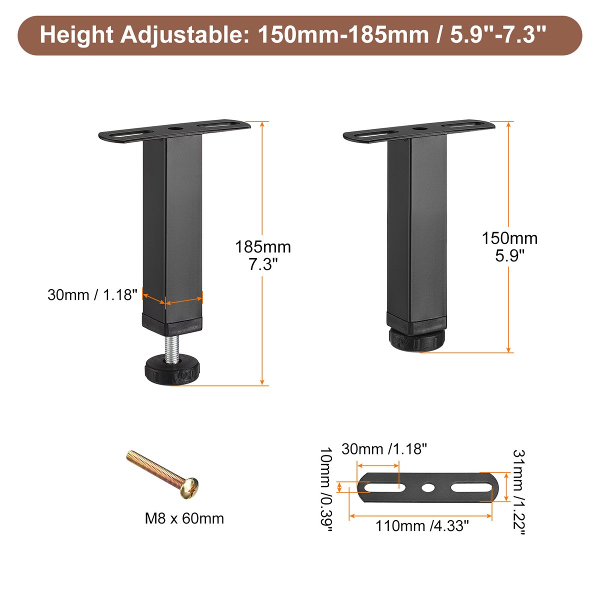 Metal Bed Frame Leg Extension