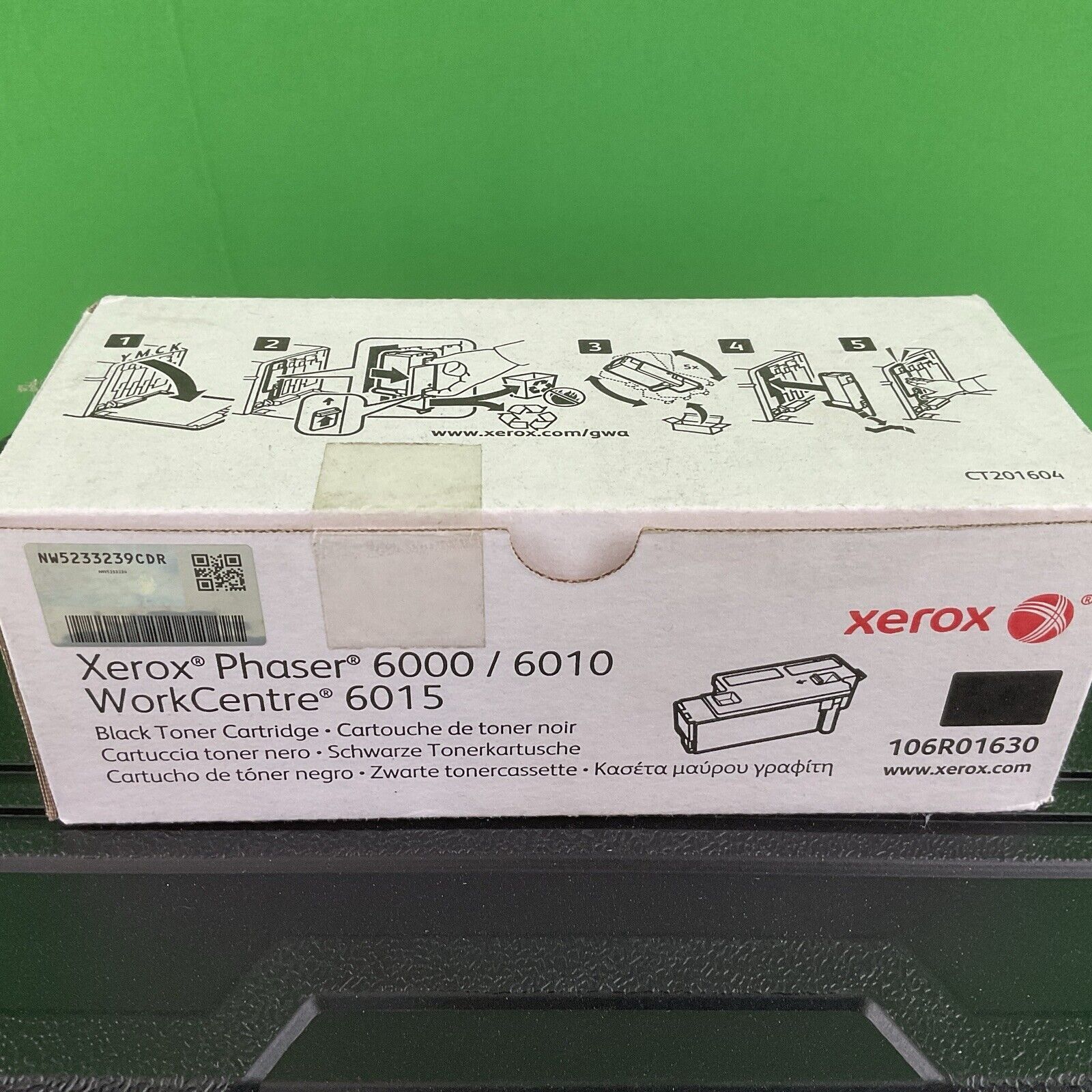 Xerox Phaser 6000/ 6010 WorkCentre 6015 106R01630 Black Toner Sealed ...