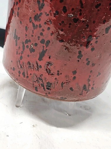 Lynn & Albert Walton Prim. Folk Art Pottery Cigar Smoking Red Devil Pig ...