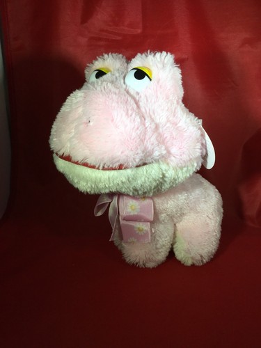 Vintage Chosun Plush & Toys Sample Pink Frog Floral Bow Made In Seoul ...