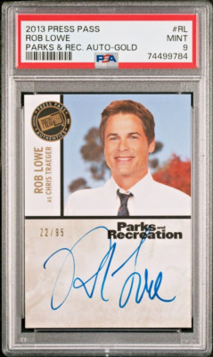 2013 Press Pass Parks & Recreation Rob Lowe Gold Auto/Autograph /95 PSA ...