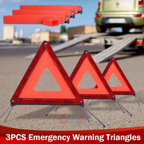 3PCS Warning Dot Approved Triangle Emergency Reflective Sign Safety ...