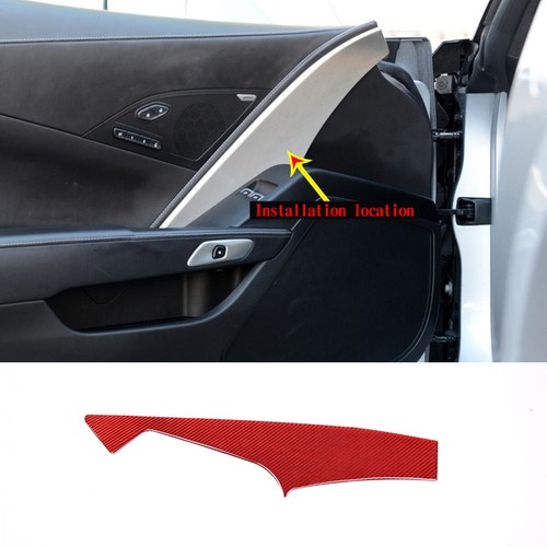 Red Real Soft Carbon Fiber Inner Door Panel Decoration For Corvette C7 ...