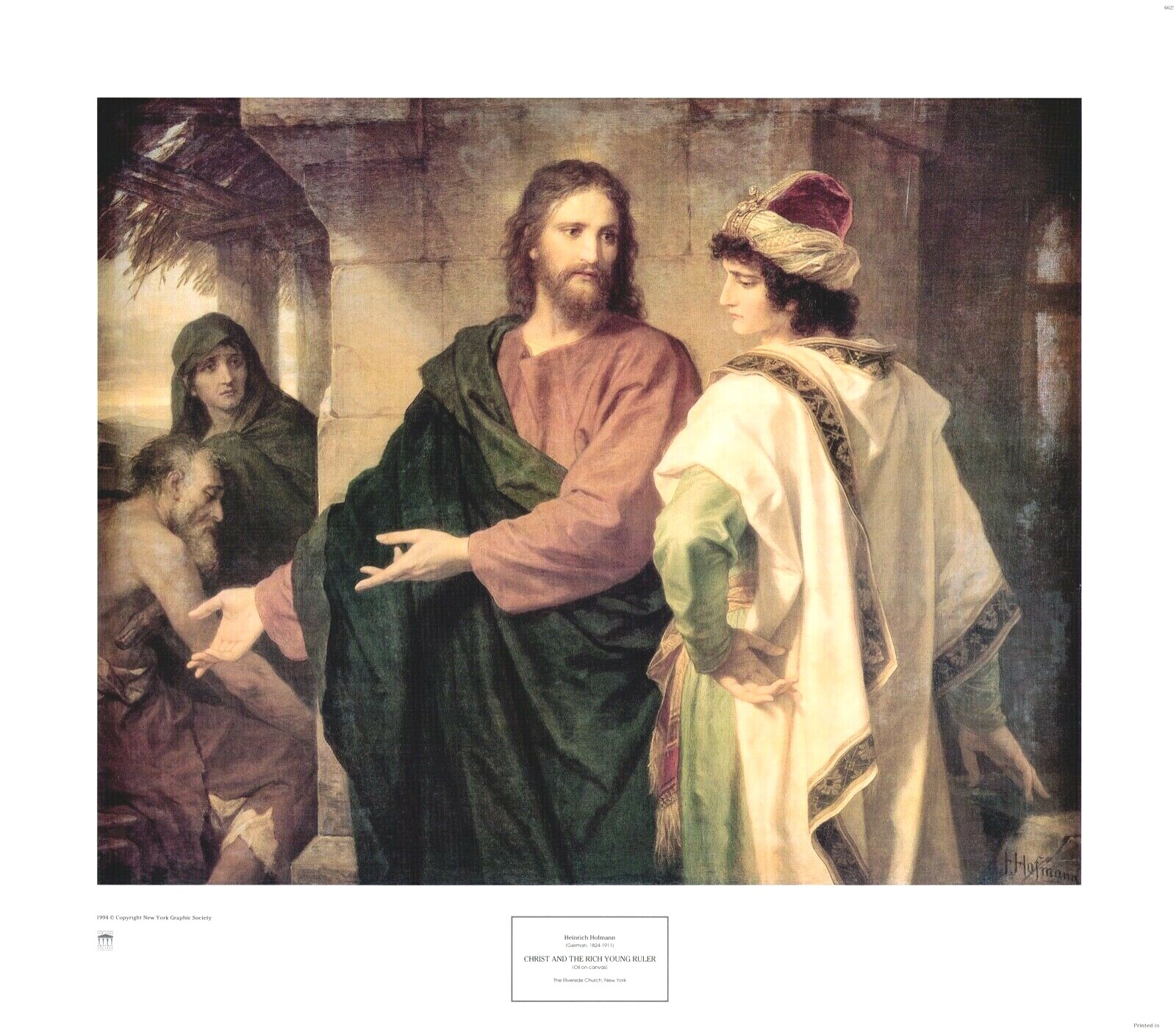 Religious Print Jesus Christ and the Rich Young Ruler Heinrich Hofmann ...