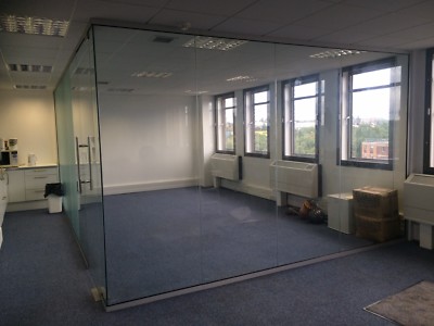 L SHAPE - GLASS PARTITION (2220mm(h) x 3290mm(w) x1124(d) - ALL PARTS ...