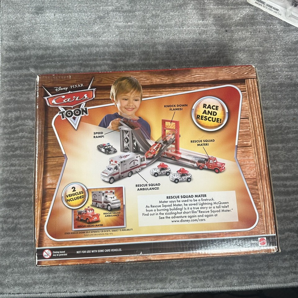 🔥 Disney Cars RESCUE SQUAD MATER Playset Track Set Sealed | eBay