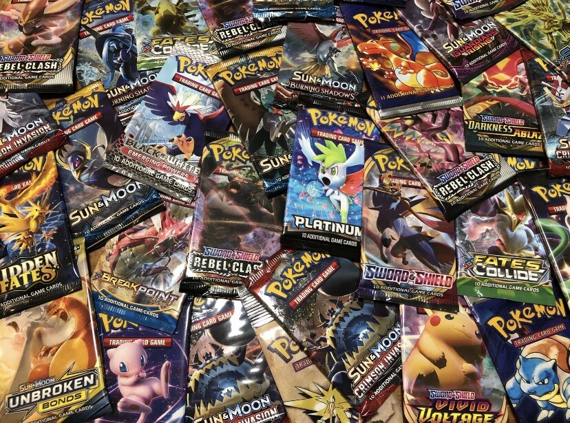 18 Factory Sealed Booster Packs TCG Lot- Half Booster Box + PSA Graded ...