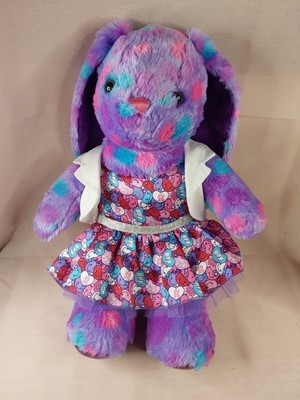 Build a Bear Polka Dot Pawlette Bunny Plush Purple BAB Stuffy RARE 2020 ...