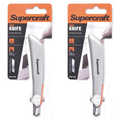 2x Supercraft Multipurpose Snap Ultilty Knife/Box Cutter Set 9mm ...