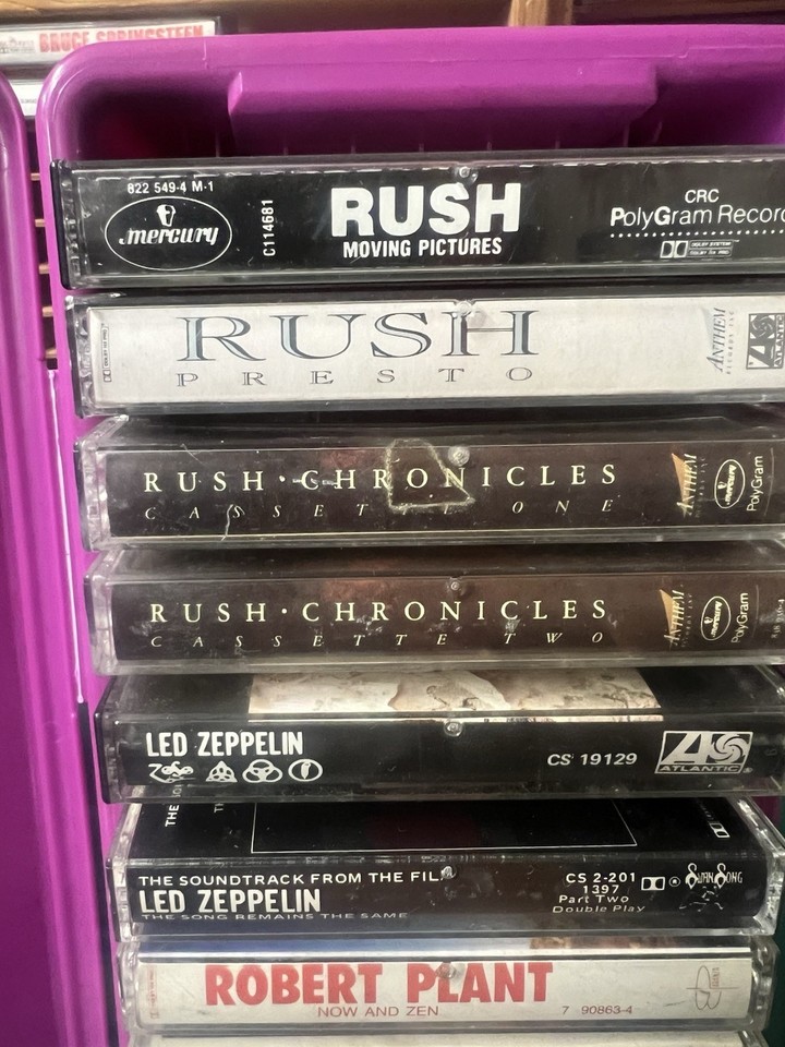 Lot of 15 Classic Rock Cassette Tapes with Alpha Case- Stones, Zeppelin, Rush | eBay