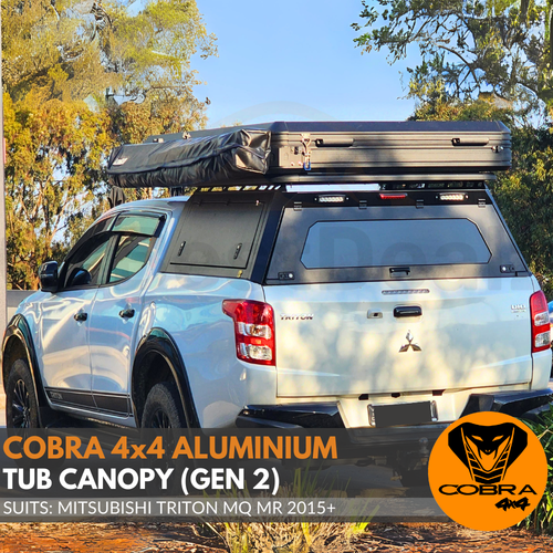 Cobra 4x4 Gen 2 Aluminium UTE Tub Canopy fits Triton MQ MR 2015 - 2022 ...