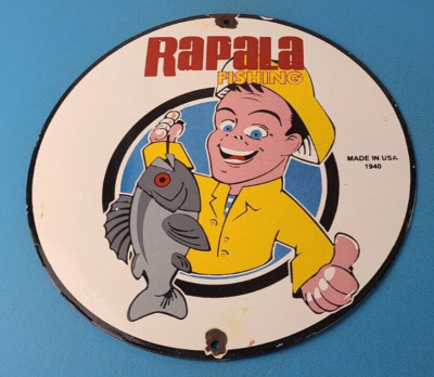 Vintage Rapala Fishing Sign - Tackle Lures Rods Reels Porcelain Gas ...