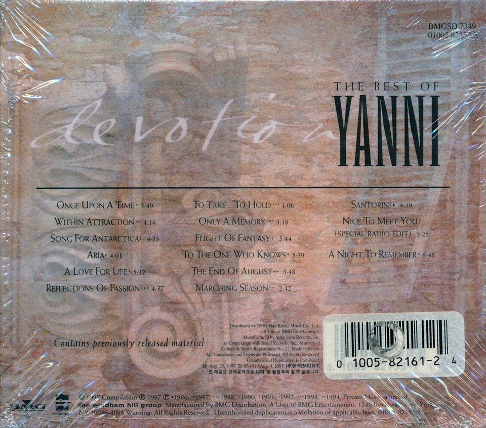 CD Yanni - Devotion: The Best Of Yanni 10058216124| eBay