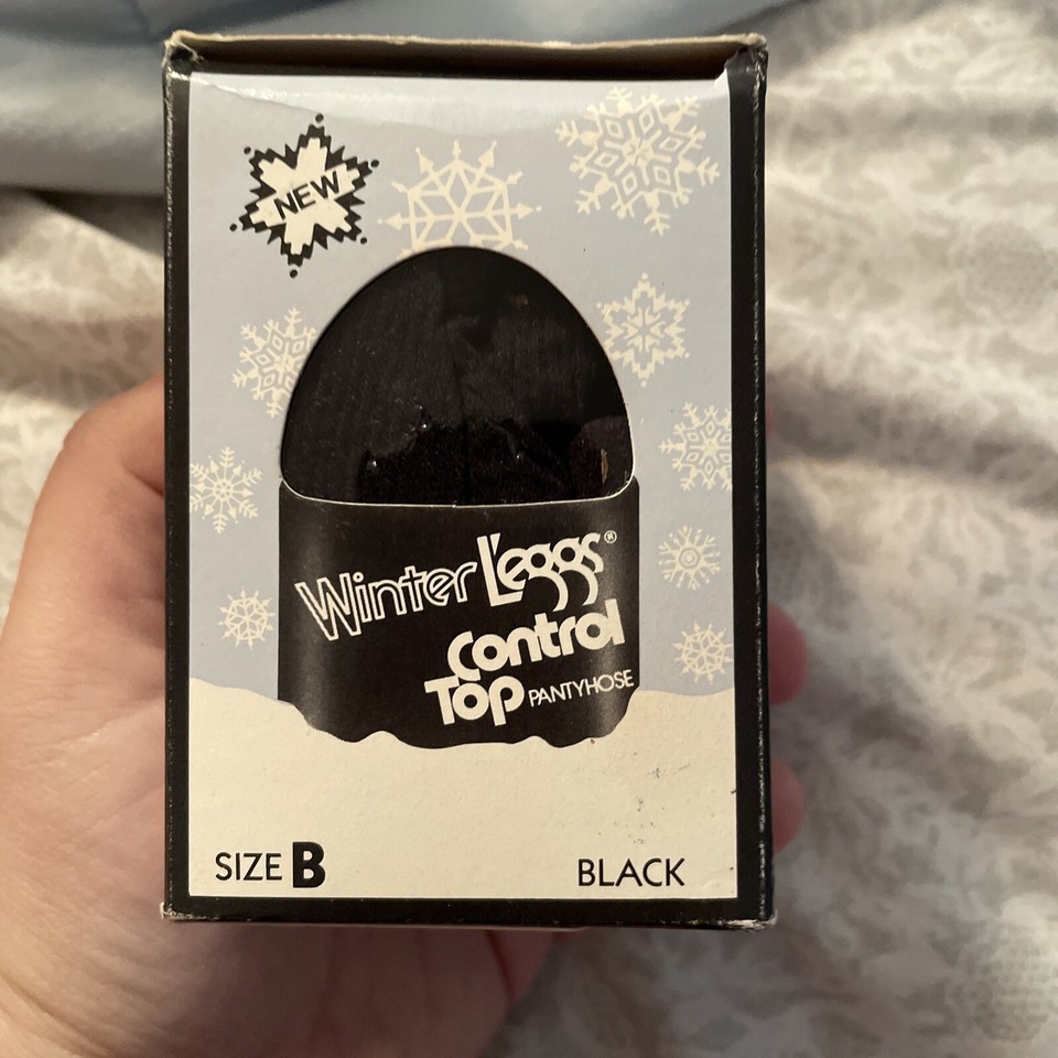 Winter Leggs Pantyhose Black B Colored Control Top Nylons Vintage Nib ...