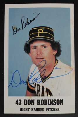 Don Robinson Pittsburgh Pirates Autographed Signed 3x5 Postcard Photo ...