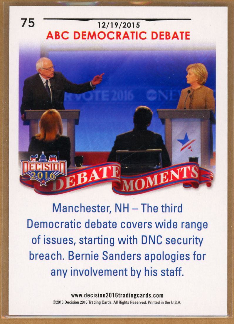 2016 Decision 2016 Debate Moments ABC Democratic Debate #75 | eBay