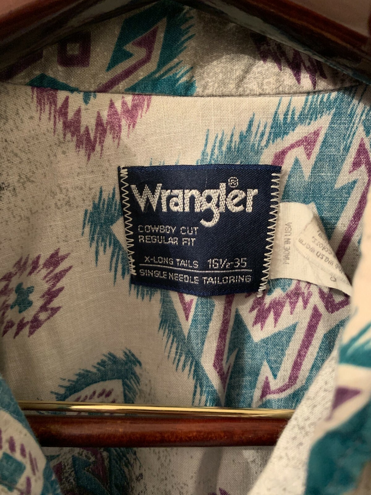 Rare Wrangler Cowboy Cut Aztec Geometric Southwestern… - Gem