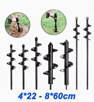 Planting Earth Spiral Drill Bit Garden Soil Digger Post Hole Tool 4*22 ...