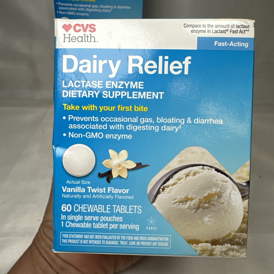 2 Boxes cvs dairy relief lactase enzyme Dietary Supplement 60 Each | eBay