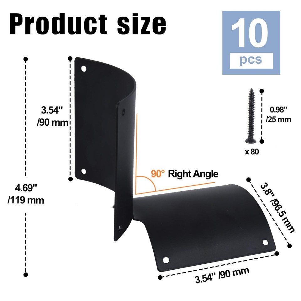 10 Pcs Round Fence Post Bracket, Round Post Bracket, Fence Post Bracket ...