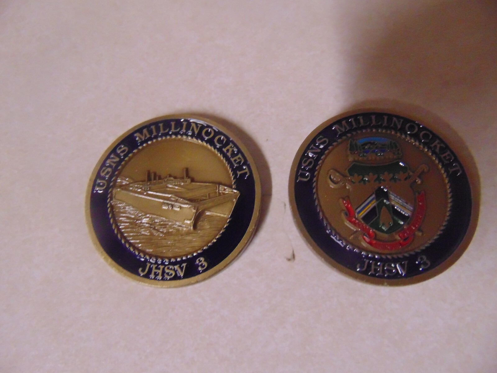 CHALLENGE COIN USNS MILLINOCKET JHSV 3 UNITED STATES NAVY | eBay