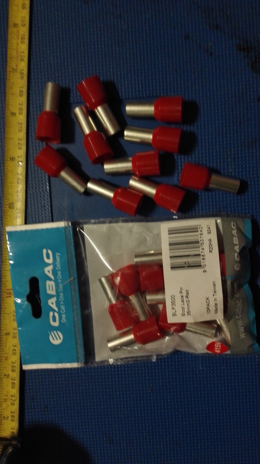 10 X CABAC Bootlace Pin 35mm2 Red BLP3500 Crimp Ferrule Insulated for ...