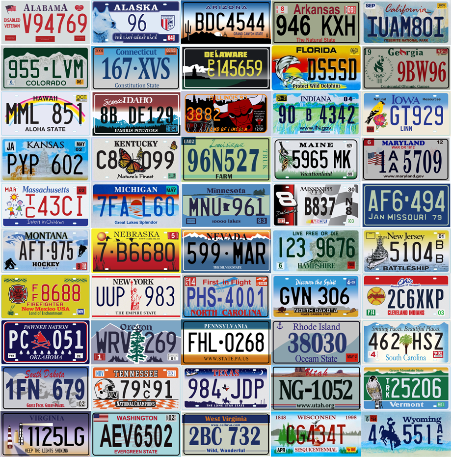 Set of 50 USA License Plates ***ALL 50 US STATES INCLUDED*** - Home ...