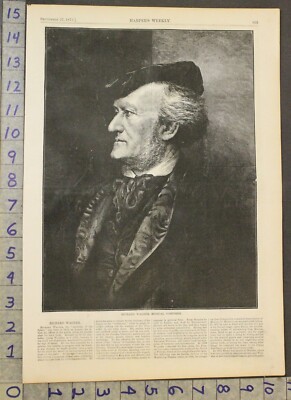 1873 RICHARD WAGNER MUSIC COMPOSER OPERA THEATRE ART PORTRAIT HISTORIC ...