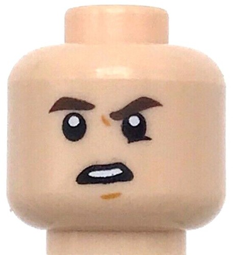 Lego New Light Flesh Minifigure Head Dual Sided Confused Puzzled Look ...