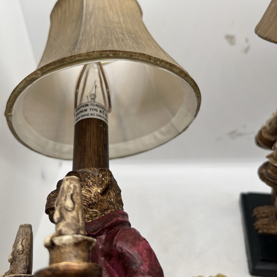 Pair Of Vintage Butler Bellhop Monkey Small Table Lamps With Shades ...