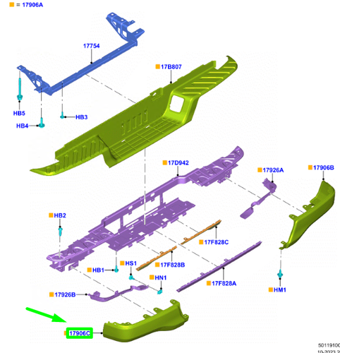 FORD RANGER T9 Pare-chocs arrière gauche Assy 2665657 NEUF ORIGINE | eBay