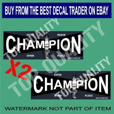 VINTAGE CHAMPION Decal Sticker X2 Vintage Americana Garage Hot Rod ...