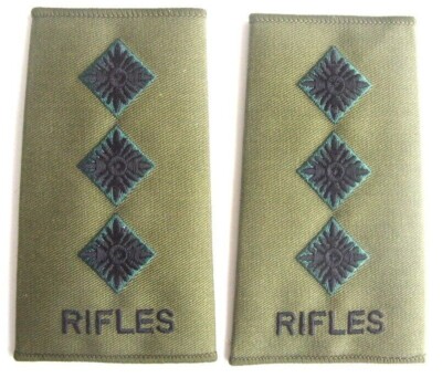 THE RIFLES REGIMENT RANK SLIDES - CAPTAIN CAPT TRF BRITISH ARMY | eBay