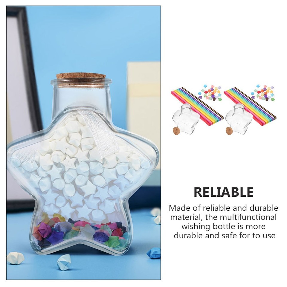 Small Plastic Bottles Origami Craft Wishing Stars Jar Shaped Containers ...