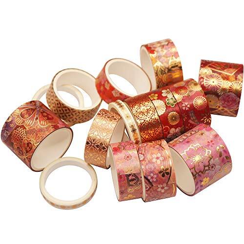 Splendid Gold Washi Tape Set Embroidery Pattern Foil Decorative Tapes ...