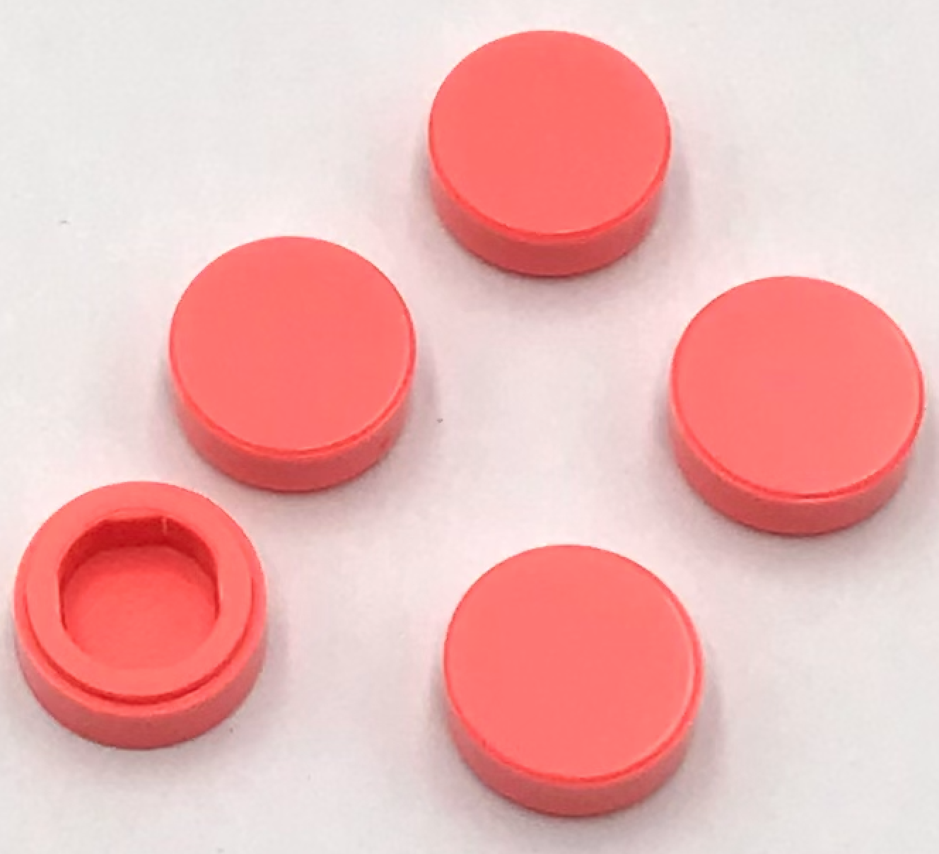 Lego 5 New Coral Tile Round Flat Smooth 1 x 1 Stud Pieces | eBay