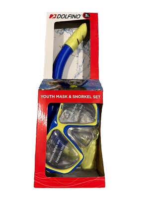 Dolfino Youth Mask and Snorkel 2 Piece Set for Children Blue/Yellow NEW ...